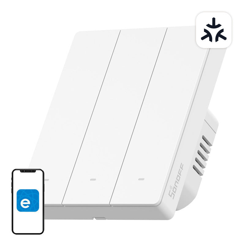 Smart wall switch SONOFF M5-3C-80W Matter (3-channel, to frame) – Grozs.lv